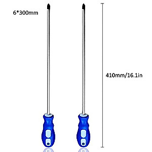 Phillips Screwdriver QM-STVR 12 Inches Long Screwdriver Length Shank Screwdriver Magnetic Tip Cross Head Number 2 Screwdriver