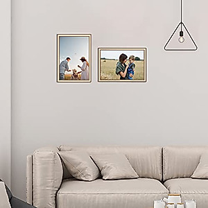 Autjvy 4x6 Picture Frame Gold - Brushed Brass Modern Simple Thin Aluminum Metal Photo Frame with HD Real Glass, Display for Tabletop and Wall Collage. (2 Pack)