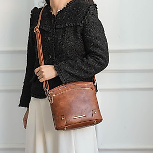 MKF Collection Crossbody Bag for Women, Designer Crossover Lady Shoulderbag Messenger