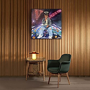 Rapper Album Cover Poster and Wall Art Picture Print Modern Family Bedroom Decor Poster American Male Hip-hop Singer Canvas Poster Wovvsu (16×16 inch,Canvas roll)