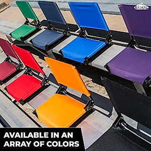 Cascade Mountain Tech Stadium Seat - Lightweight, Portable Folding Chair for Bleachers and Benches - Light Blue, Extra Wide - 20"