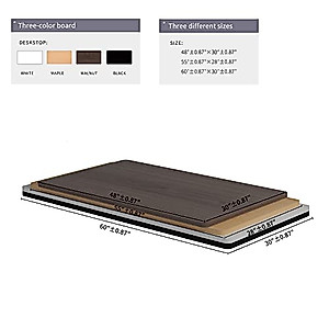 ALFA BUSINESS 48" x 30" Universal Table Top, Solid One Piece Wooden Desktop, Tabletop for Standard & Sit to Stand Desk Frame, Counter Top for Home or Office, Walnut