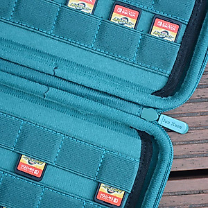 Deluxe Game Card Holder Case for 40 Nintendo Switch Games, Storage Case for Nintendo Switch Games and SD Cards -Turquoise