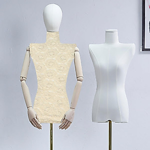 ULTECHNOVO Mannequin Stretch Cover Female Mannequin Lace Fabric Cover: Dressmaker Form Model Display Fitting Styling Tool for Designer Retail Boutique Store Complexion Female Mannequin Cover