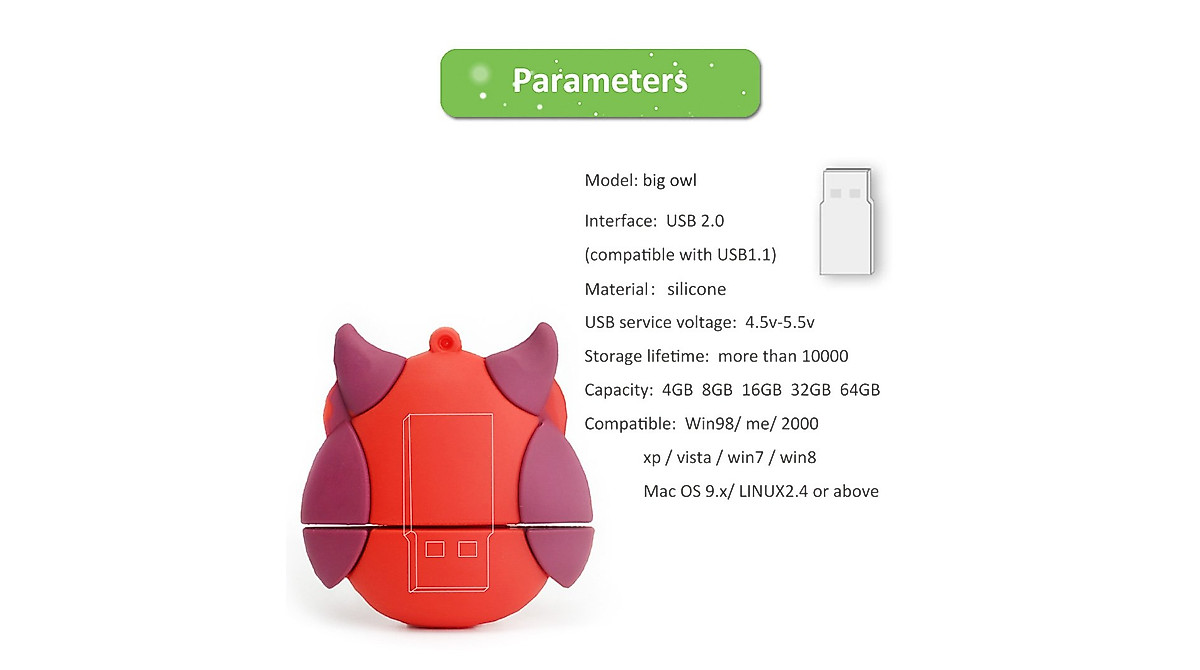 LEIZHAN Cute Animals USB Flash Drive - Fun Gift Pack