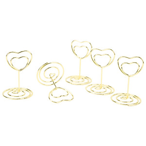 20Pcs Table Number Holder Heart Shaped Table Number Stands Stable Sturdy Table Card Holder Stand Metal Table Sign Holders Place Card Holder for Wedding Centerpieces Bridal Shower Birthday(Gold)