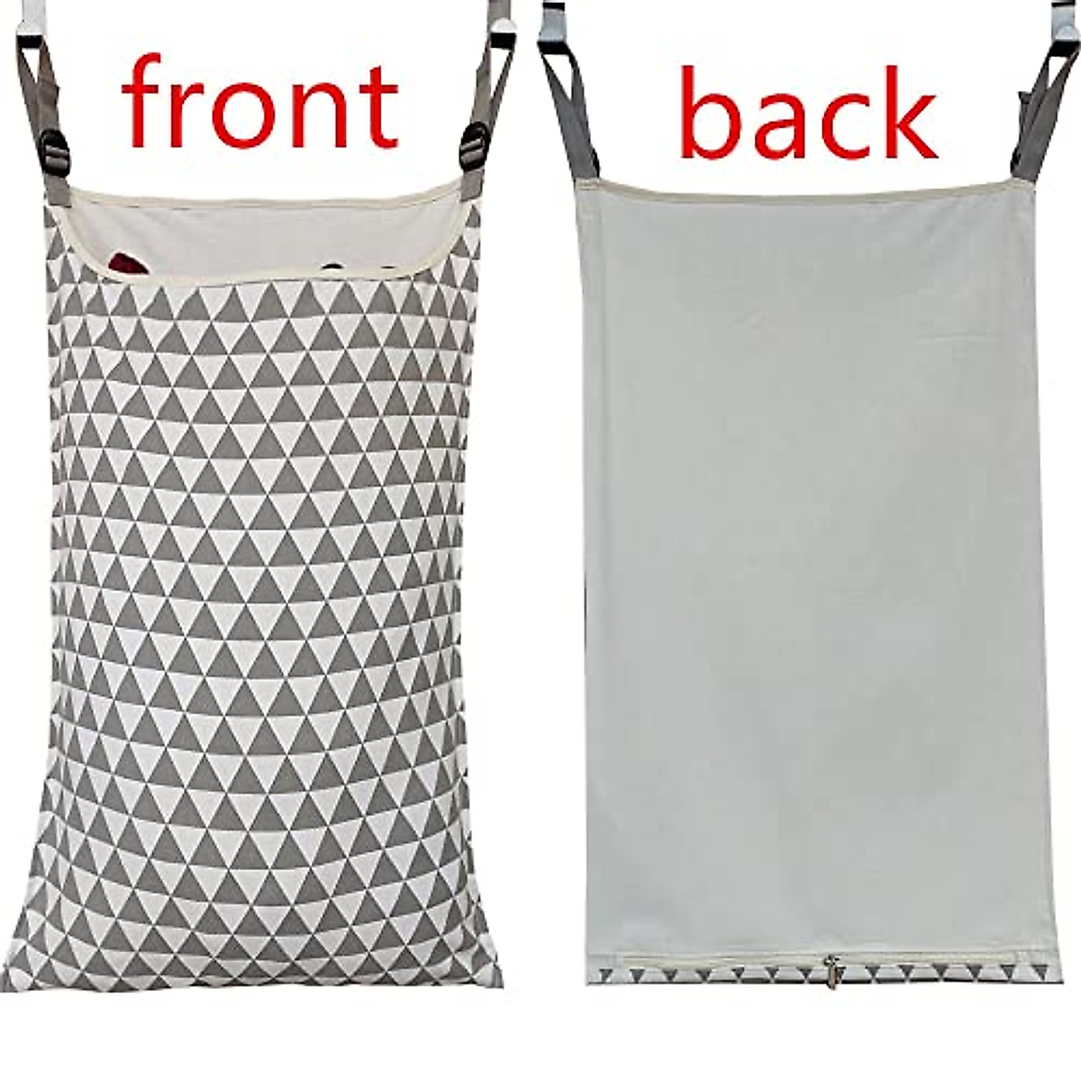 HDHYK Adjustable Space Saving Door Hanging Laundry Hamper Bag with Over Door Hooks for Dirty Laundry