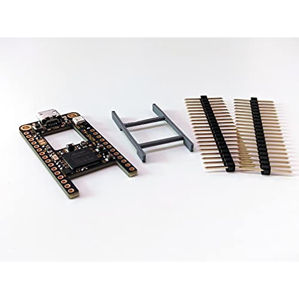 Silicognition M4-Shim - Feather M4 That fits on top of The PoE-FeatherWing for Ultra-Compact PoE Builds (Vertical USB)