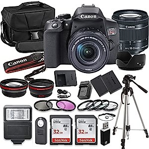 Paging Zone Rebel T8i DSLR Camera Bundle with EF-S 18-55mm f/4-5.6 is STM Lens + 2pc SanDisk 32GB Memory Cards Professional Kit