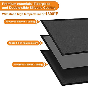 Hepotk Grill Mats for Outdoor Grill - 40 x 70 Inch Fireproof Pit Mat Protects Decks and Patio - Oil-Proof & Waterproof Grill Pad for Fire Pit