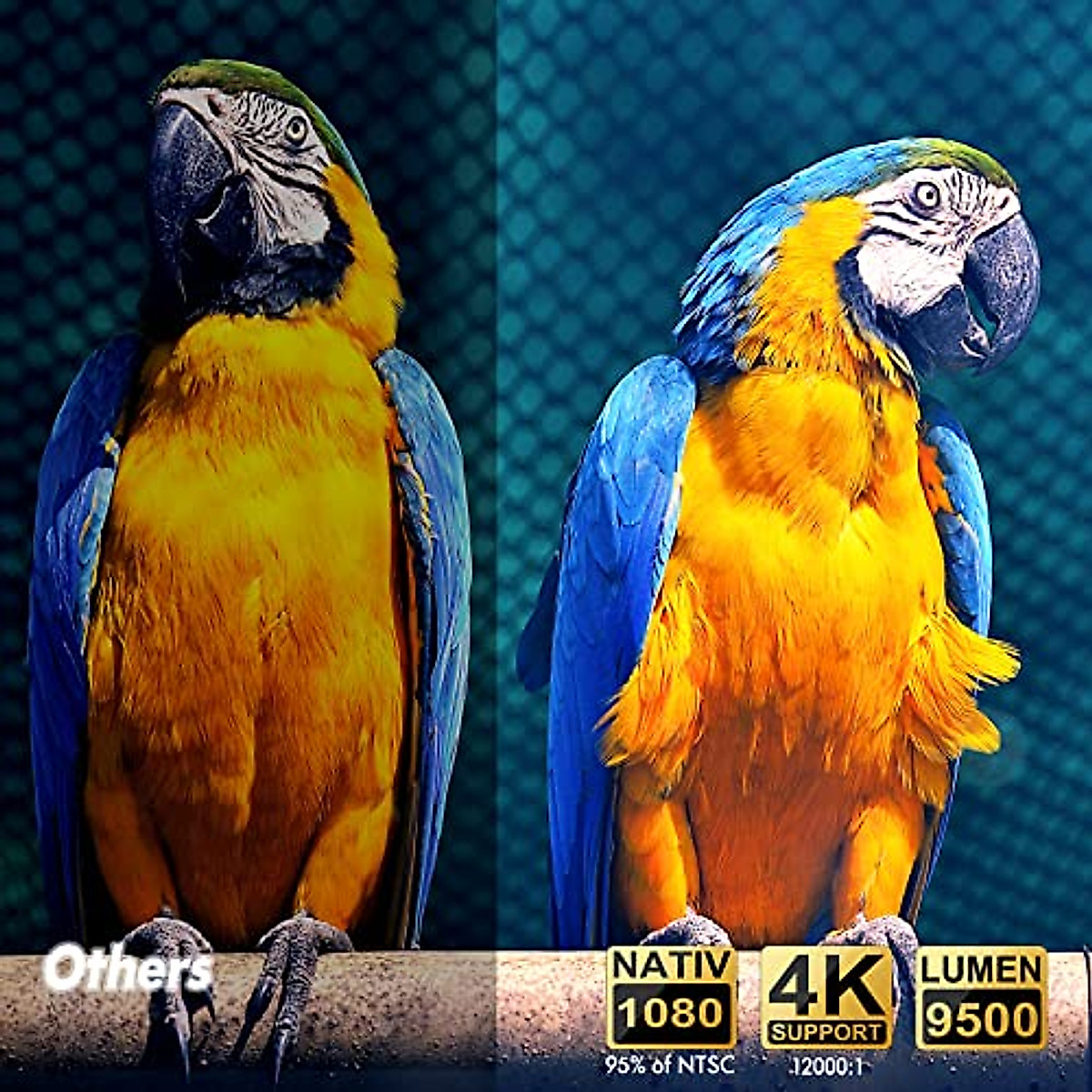 Projector with WiFi and Bluetooth,16000L Native 1080P Outdoor Video Projector with 120'' Screen, 4K & 300'' Display Support,Home Theater Movie Projector Compatible w/Phone/HDMI/USB/TV Stick/PS5