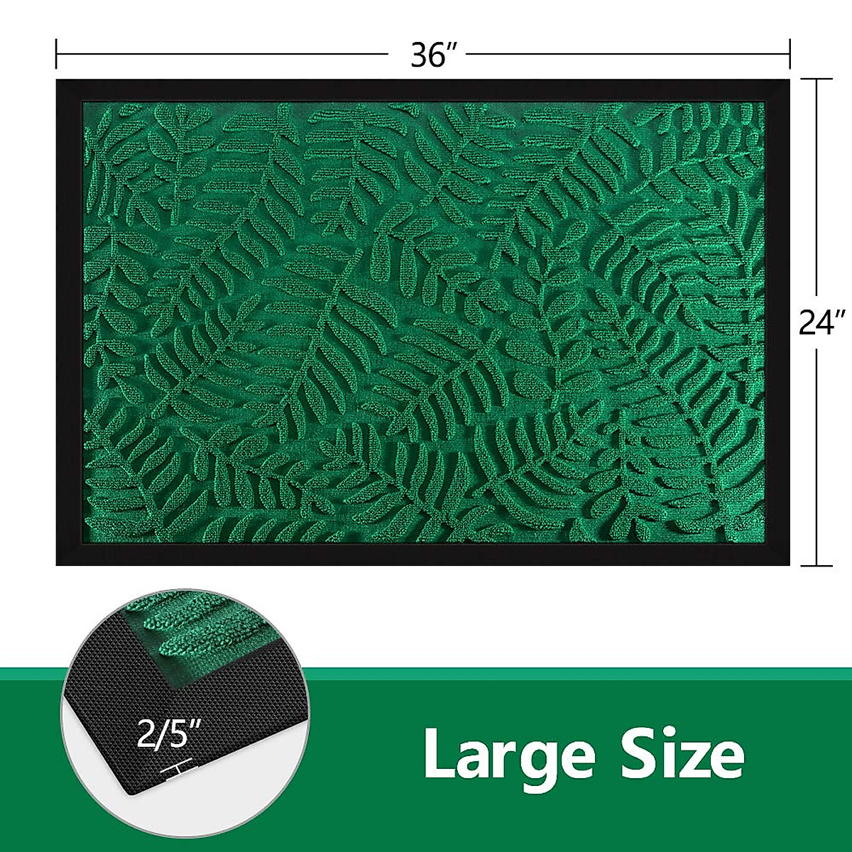 AMAGABELI GARDEN & HOME Large Outdoor Door Mats Rubber Shoes Scraper 36" x 24" for Front Entrance Outside Doormat Patio Rug Dirt Debris Mud Trapper Waterproof Low Profile Washable Carpet BG037