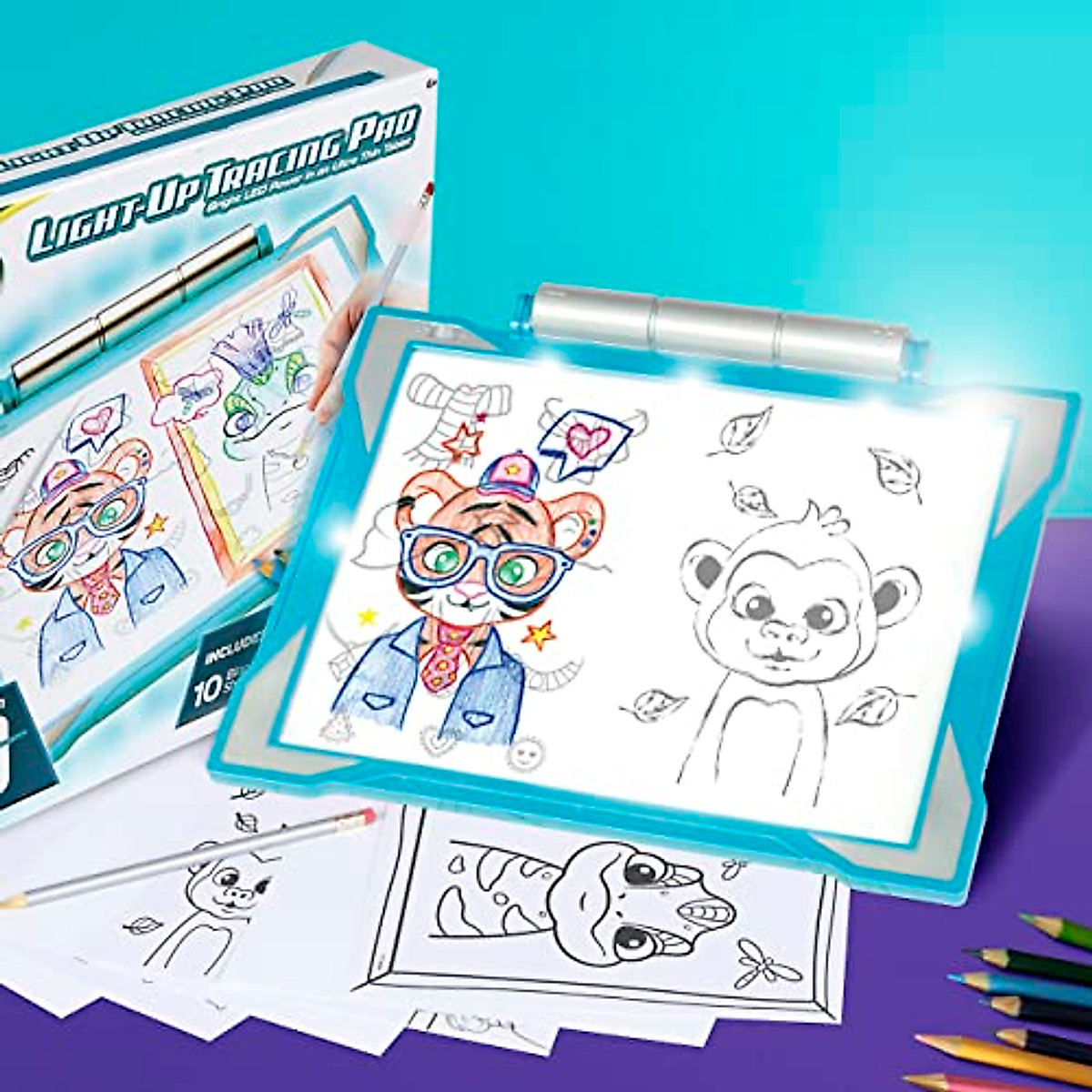 Crayola Light Up Tracing Pad - Teal, Kids Light Board For Tracing & Sketching, Easter Toys for Kids, Easter Gifts, 6+ [Amazon Exclusive]