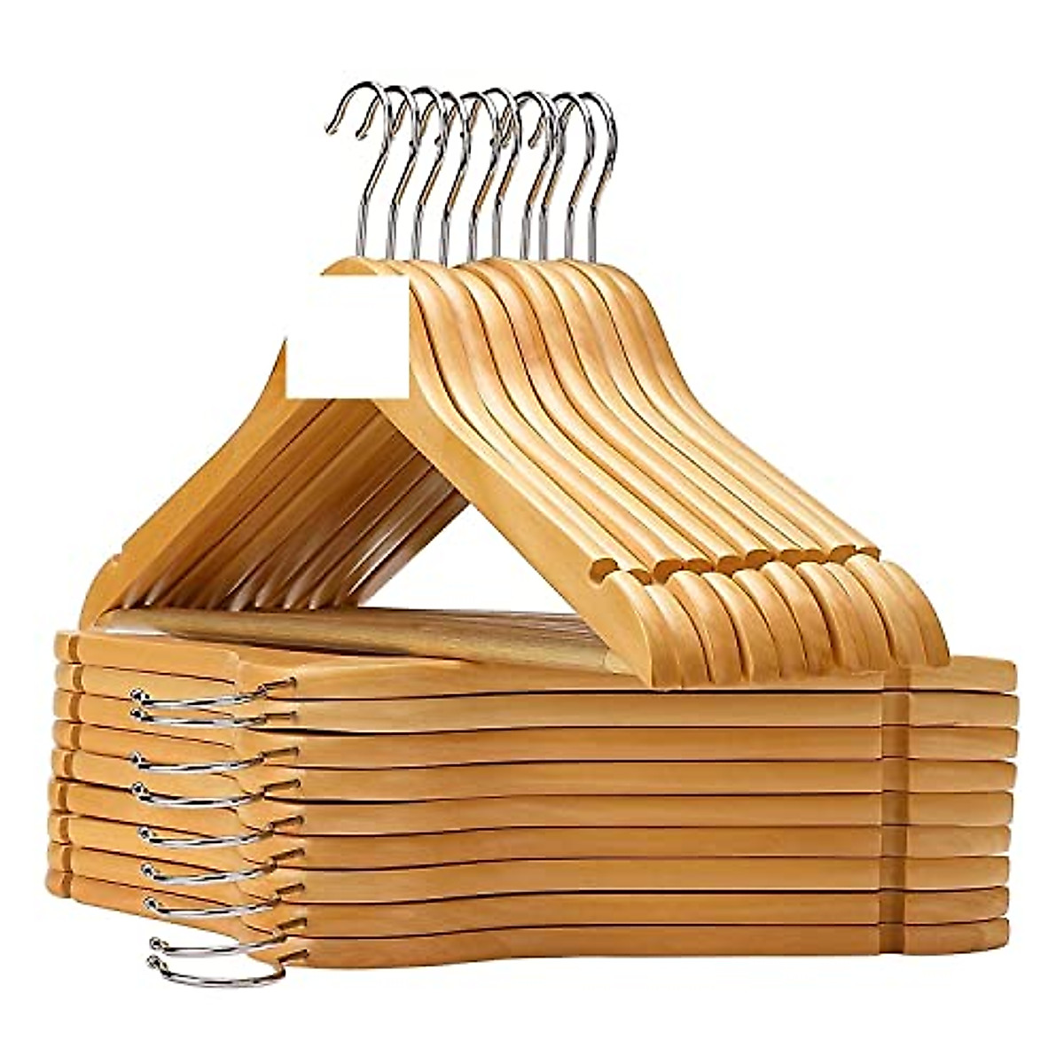Work Clothes Hangers, Wooden Hangers Ultra Thin Space Saving Non-Slip Hangers Velvet Hangers Suit Hangers Ideal for Everyday Standard Use, Clothing Hangers (24)