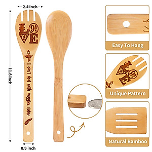 Harry Gifts for Women Kitchen Accessories Wooden Spoons for Cooking Utensils Set 7pcs Magic Wizard Spoon for Wedding&Housewarming-Wooden Spatula for Birthday Gift