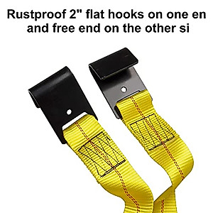 BANG4BUCK 2 Pieces 5ft Universal Adjustable Tie Down Tow Dolly Basket Straps for Demco Kar Kaddy Dollys 10,000 lb Strength with 2 Flat Hooks