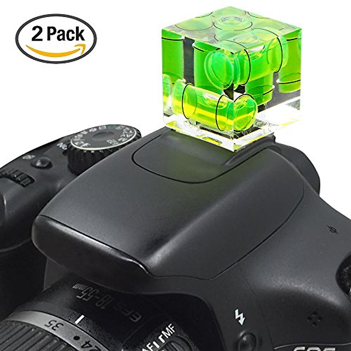 SENHAI Triple 3 Axis Hot Shoe Bubble Spirit Level Compatible Compatible for Canon Nikon Pentax DSLR Camera (2 Pack)
