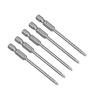 uxcell 5 Pcs 3mm PH0 Magnetic Phillips Screwdriver Bits, 1/4 Inch Hex Shank 3-inch Length S2 Power Tool