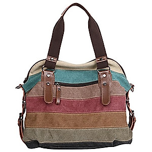 Eshow Women Canvas Shoulder Bag Hobo Handbags and Purse Cross-Body Bag Messenger Bag Travel Mom Bag for Women