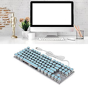Mechanical Gaming Keyboard, 87 Keys 26 RGB Backlit USB Wired Keyboard Waterproof with Blue Switches for Win Me, for Win2000, for Win Xp, for Vista, for Win7, for Win8, for(Blue Electroplating Punk)