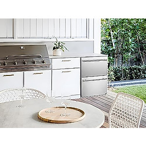 HCK 24 inch Dual Zone Under Counter Refrigerator, Weather Proof Wine and Beverage Refrigerator with SUS304 Body for Outdoor and Indoor, Built-in Beverage Cooler for for Home and Commercial Use