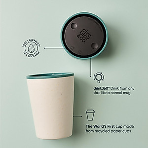 Circular & Co Reusable Coffee Cup - 16oz - 100% Leakproof Large Travel Mug - Made from Recycled Coffee Cups - Sustainble Insulated Coffee Tumbler - BPA Free - Dishwasher Safe
