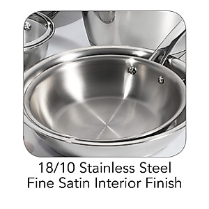 Tramontina 80154/567DS Tri-Ply Base Stainless-Steel Cookware Set, Induction-Ready, 9-Piece