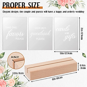 3 Pcs Acrylic wedding signs for ceremony and reception Cards and Gifts Sign Please Sign Our Guest Book Sign 5 x 7 Inch Calligraphy Wedding Signage Table Centerpiece with Stand for Rental Home Decor