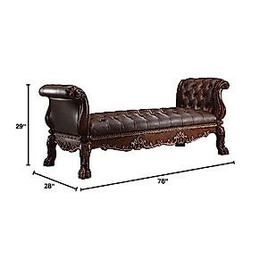 ACME Dresden Bench - 96486 - PU & Cherry Oak