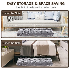 Floor Chair, 360 Degree Swivel Gaming Chair Floor Seat w/Adjustable Ergonomic Lumbar Support Backrest, Comfortable Folding Floor Chair for Meditating TV Reading Playing Video Games (Grey)