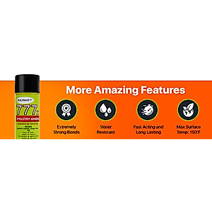 Polymat 10 FT 3.75 FT Black + 2 CANS 777 Spray Glue Grey Non Woven Felt Fabric Roll comp w/SubWoofer Speaker Box Enclosure Carpet and Trunk, Crafts, Multipurpose Liner, Latex Backed Felt Carpet