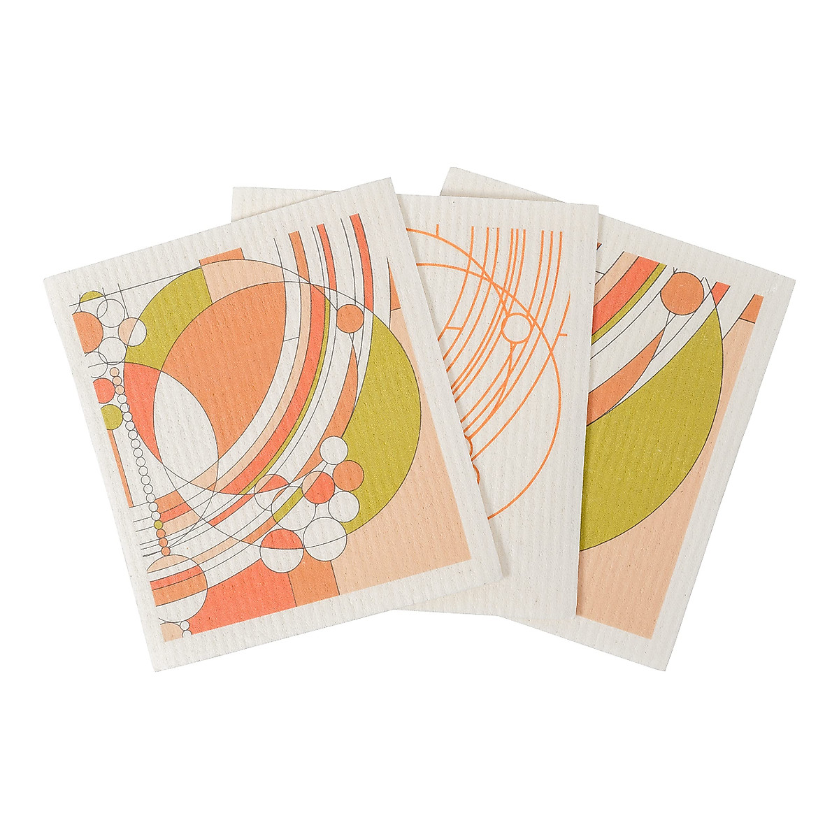 KAF Home Frank Lloyd Wright Swedish Dish Cloths (6.7 x 7.5-inch) - Set of 3 Reusable, Absorbent Cellulose Sponge Towels for Kitchen, Cleaning Counters, and Washing Dishes (March Balloons)
