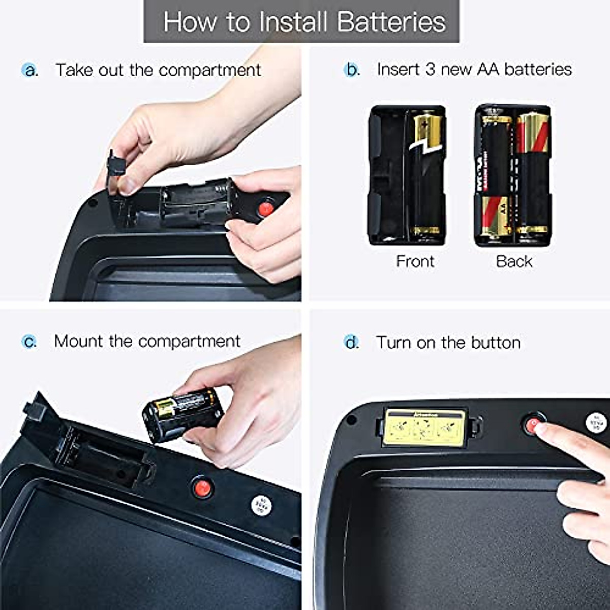 SANIWISE Automatic Touchless Kitchen Trash Can 13 Gallon, Large Stainless Steel Kitchen Trash Can Garbage Can 50 Liter with Motion Sensor and Lid Batteries Required (Excluded)