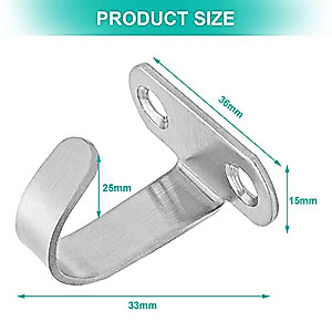 Cionyce 6 PCS Stainless Steel Screws Mount Ceiling Hooks, Brushed Nickel Towel Hook Heavy Duty Robe Clothes Hook, Under-Shelf Coat Hook Hanger for Bathroom Kitchen Cabinet