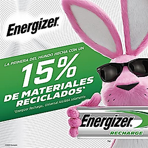 Energizer 2 Precharged Recharg Battery, C, NiMh, PK2 Lighting, Green and Silver (Packaging May Vary), 2 Count