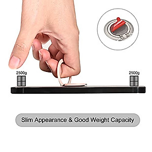 uxcell Phone Ring Holders, Ultra-Thin Cellphone Stand 360 Rotation Grip, for Magnetic Car Mounts, Silver Tone 2Pcs