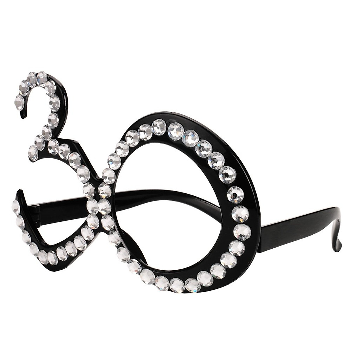 Ocean Line 30th Birthday Glasses - Number Crystal Frame, Party Favors, Wedding, Funny Costume Sunglasses, Novelty Eyewear Celebration Decoration for Kids and Adults 6 Pack (30)