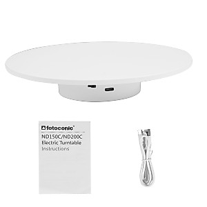 fotoconic 7.87 Inches/20cm Motorized Rotating Display Stand, 360 Electric Rotary Turntable Base Lazy Susan, Load-Bearing 11Lbs, for Photography Crafts Jewelry Toy Collectible Display (ND200C)