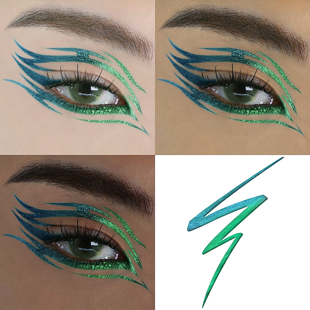 FOCALLURE Chameleon Liquid Eyeliner,Intense Color Shifting Eyeliner Pen,Metallic Multi-Reflective Finish,Sweatproof,Smudge-proof,Ultra-Fine Tip,AQUA BABY