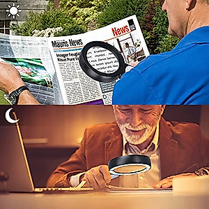 Arsir Handheld Magnifying Glass with Light, 30X 4IN Large Lighted Magnifier Glasses 18 LED 3 Modes Illuminated Magnify Lens for Seniors Rreading Book Macular Degeneration Coins Jewelry Kid Hobby Gifts