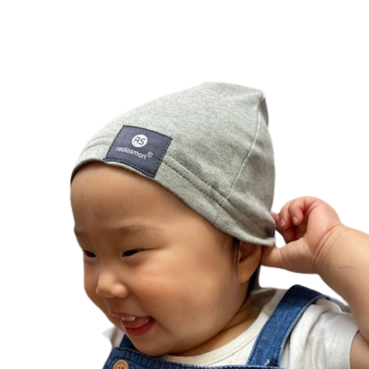Radia Smart® 5G Blocking, Protective Baby Hat/Beanie Cap Blocking RF EMF WiFi Radiation. Age 6-18 Months. Grey