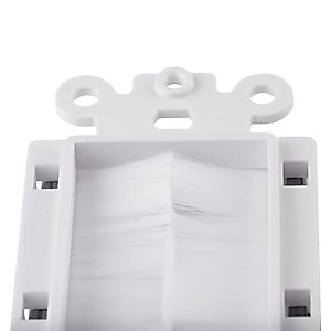 BASEPORT Brush Wall Plate Cable Pass Through Insert for Behind Wall Cable Management - White Single Gang Brush Plate with Low Voltage Mounting Bracket to Hide Wires In Wall, 2 pack