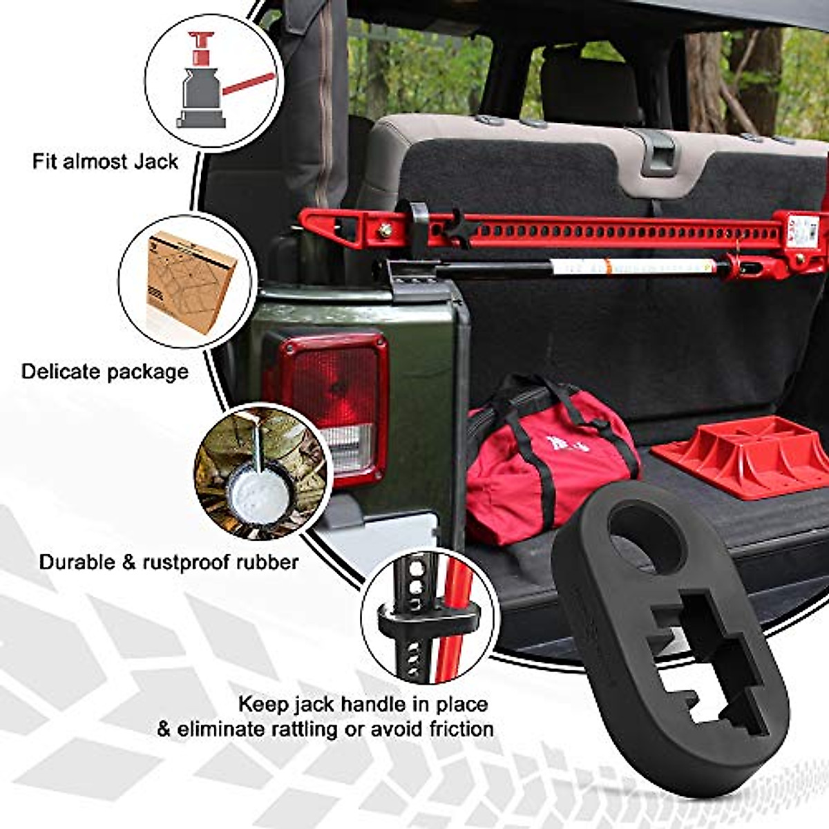 SEVEN SPARTA Base Stand & Handle Keeper Compatible with Hi Lift Jack Accessories Handle Bar Protector