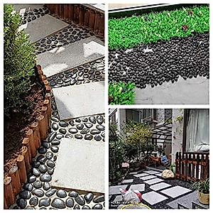 FANTIAN 5 Pounds Black Natural Decorative River Pebbles – 2-3 Inch Black Polished Decorative Pebbles for Garden Landscaping, Home Décor, Outdoor Paving River Rocks, Rocks for Painting