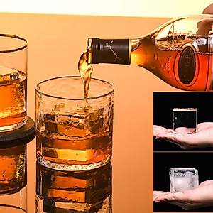 Clear Ice Cube Maker Tray - 2 Inch Ice Cube Silicone Mold,Crystal Clear Ice Cube for Whiskey and Cocktail
