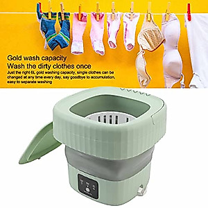Dpofirs Portable Washing Machine, 6L Foldable Mini Small Portable Washer Washing Machine with Basket for Baby Clothes, Underwear or Small Items, for Apartment,Travel,Best Gift (Green)
