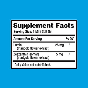 Bausch + Lomb Ocuvite Lutein 25mg Lutein & Zeaxanthin Supplement, 30 Softgels