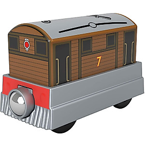 Thomas & Friends Wood Toby push-along train engine for toddlers and preschool kids ages 2 years and up