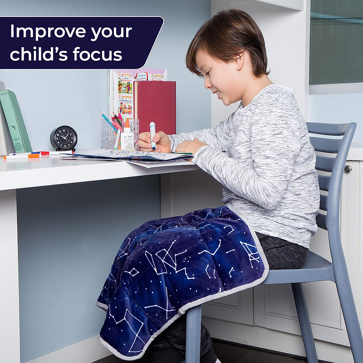 Florensi Weighted Lap Pad for Kids, 5 lbs 20" x 23 - Weighted Blanket for Kids, Teenager, Boys, Girls - Soft, Warm, Comfortable - Sensory Weighted Lap Blanket Kid - Weighted Lap Blanket for Kids