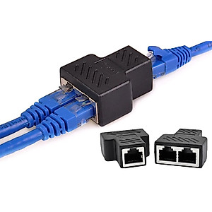 ChenYang RJ45 Splitter Adapter Cat6 RJ45 8P8C Socket 1 to 2 Ethernet Network LAN Ethernet Splitter Connector Adapter